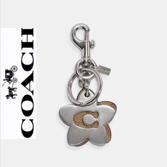 Coach | Accessories | Nwt Coach Wildflower Bag Charm In Signature ...